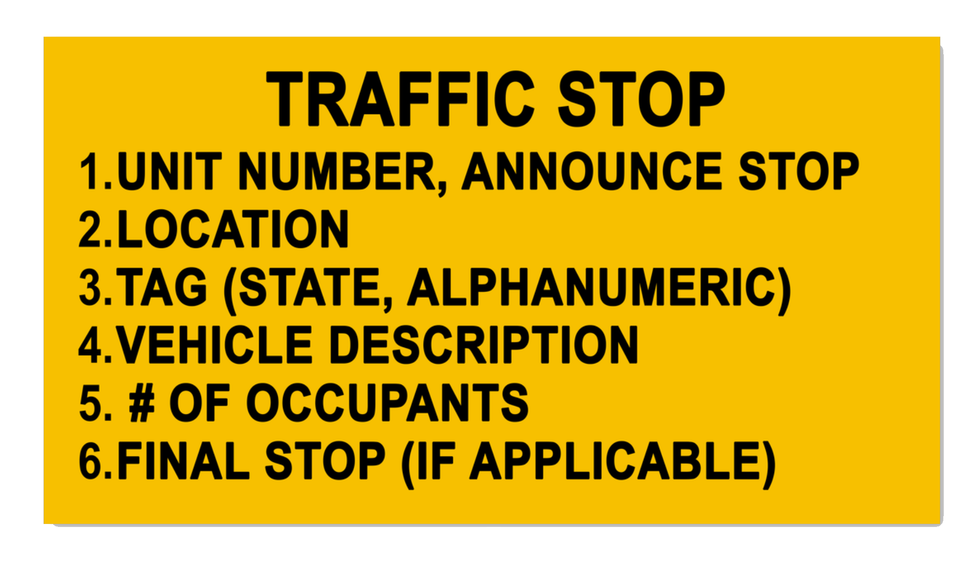 Deputy Duckie - FTO Traffic Stop Reference Sticker